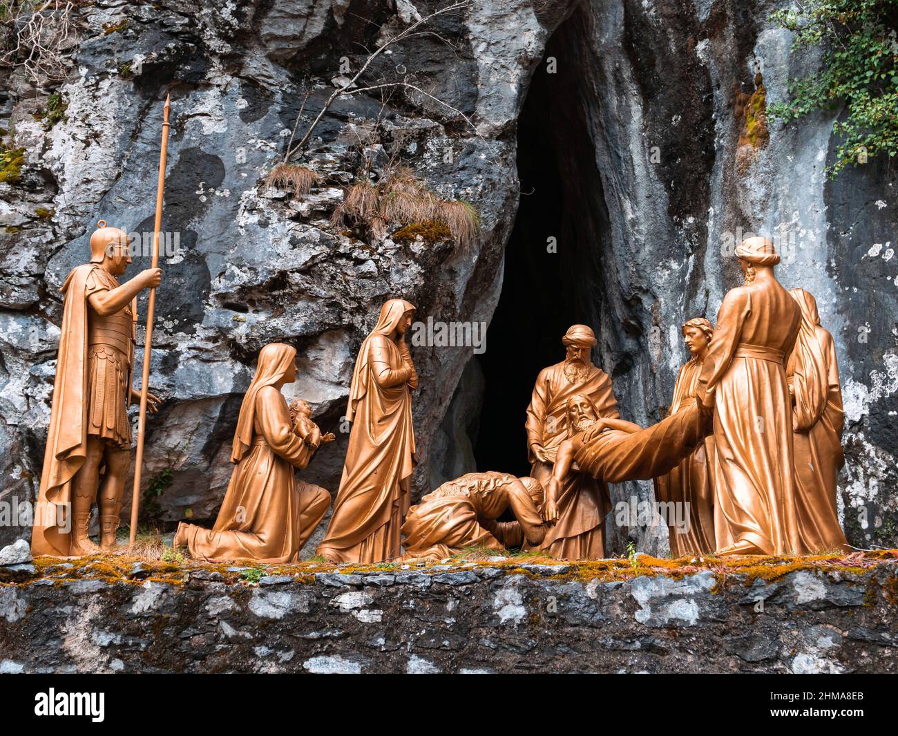 Lourdes, France - January 5, 2022: Way of the cross of Lourdes ...