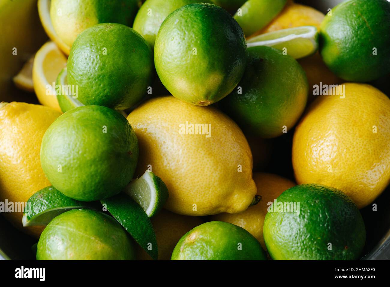 Top view lemons limes hi-res stock photography and images - Alamy