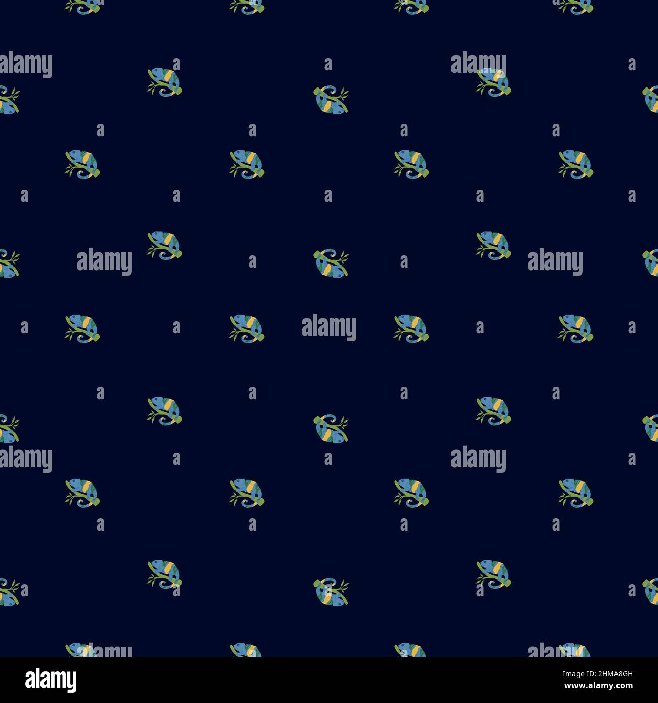 Chameleon seamless pattern. Background of tropical lizard. Repeated ...