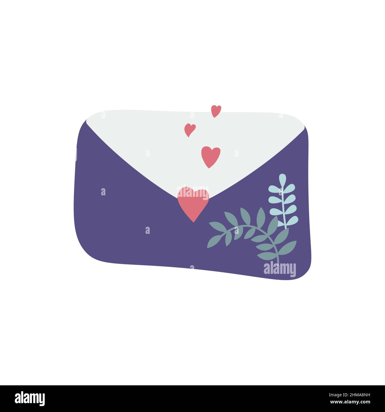 Postcard envelope hearts hand Stock Vector Images - Alamy