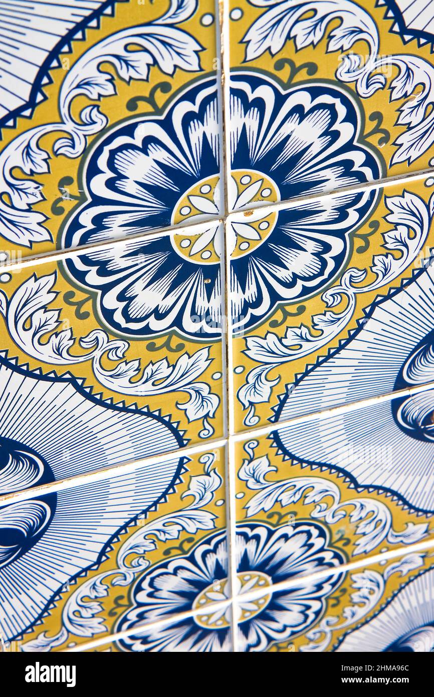 Typical Portuguese decorations with colored ceramic tiles - perspective ...