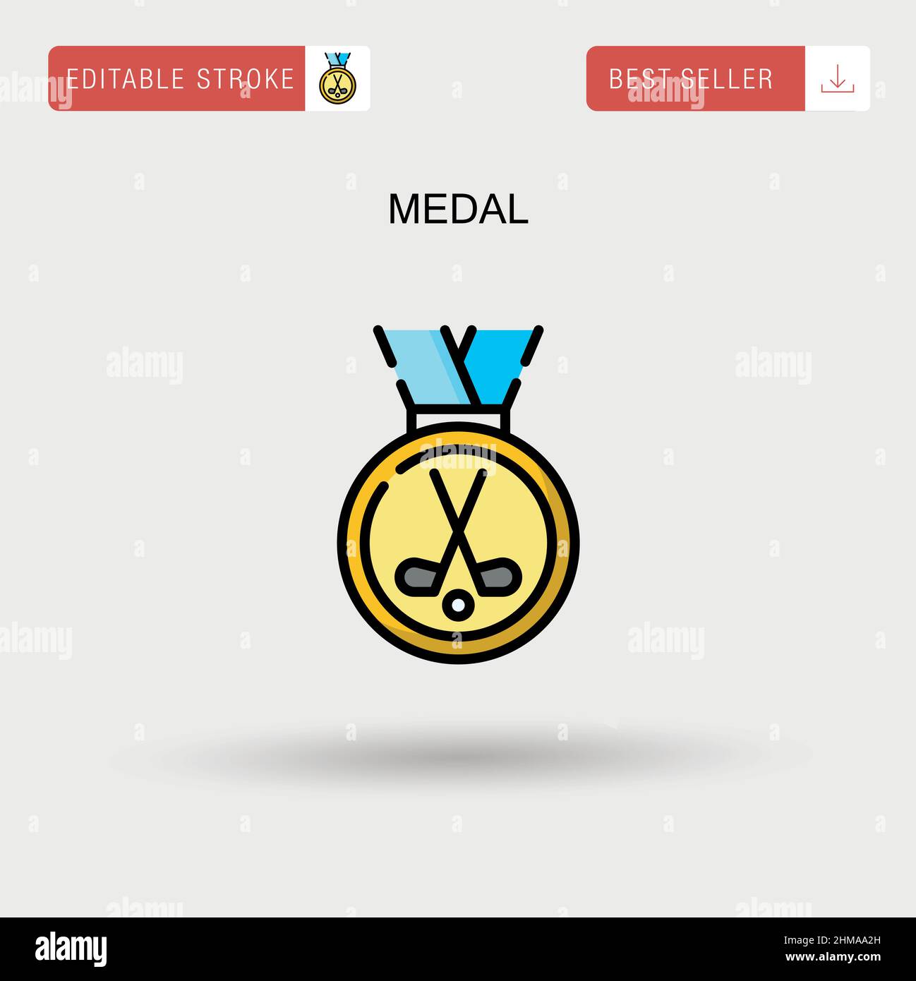 Medal Simple vector icon Stock Vector Image & Art - Alamy