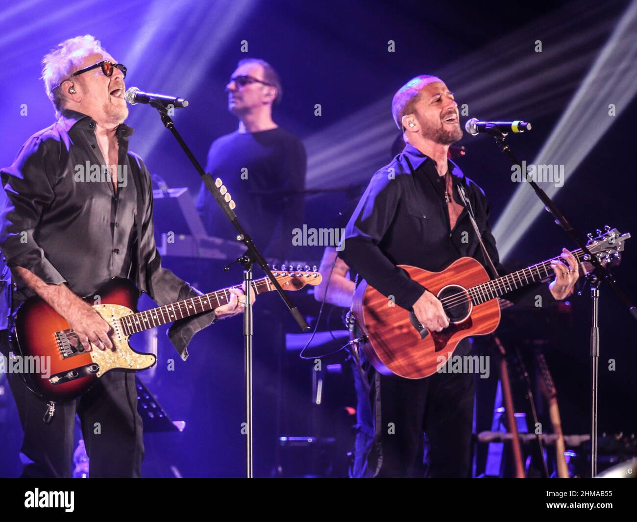 Bergamo, Italia. 07th Feb, 2022. Umberto Tozzi, Raf durante Raf & Tozzi ...