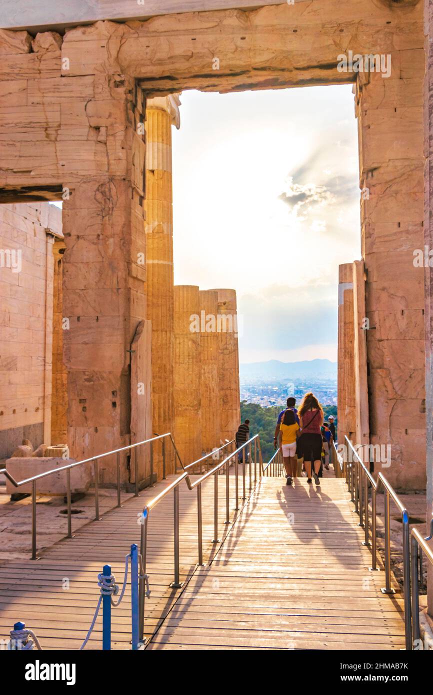 Athens Greece 04. October 2018 Beulé gate of the Acropolis of Athens ...
