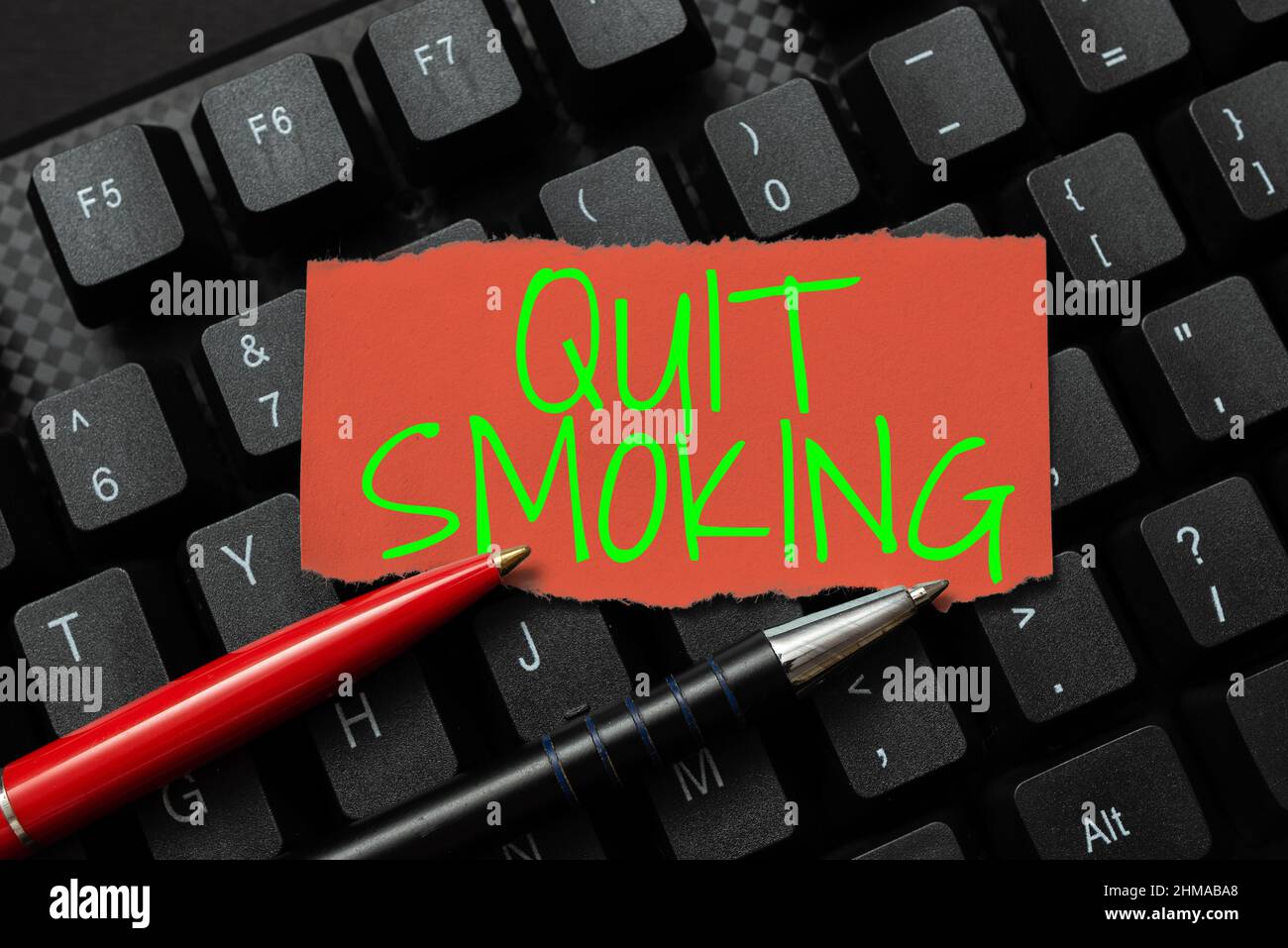 Hand writing sign Quit Smoking. Internet Concept process of ...