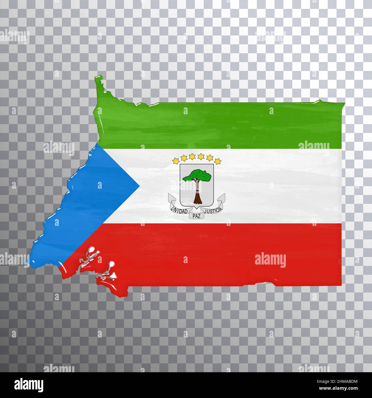 Equatorial Guinea flag and map, transparent background, Clipping path ...