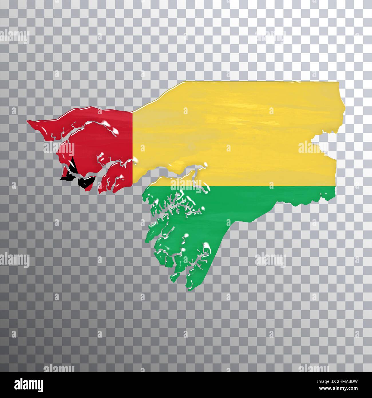 Guinea Bissau flag and map, transparent background, Clipping path Stock ...