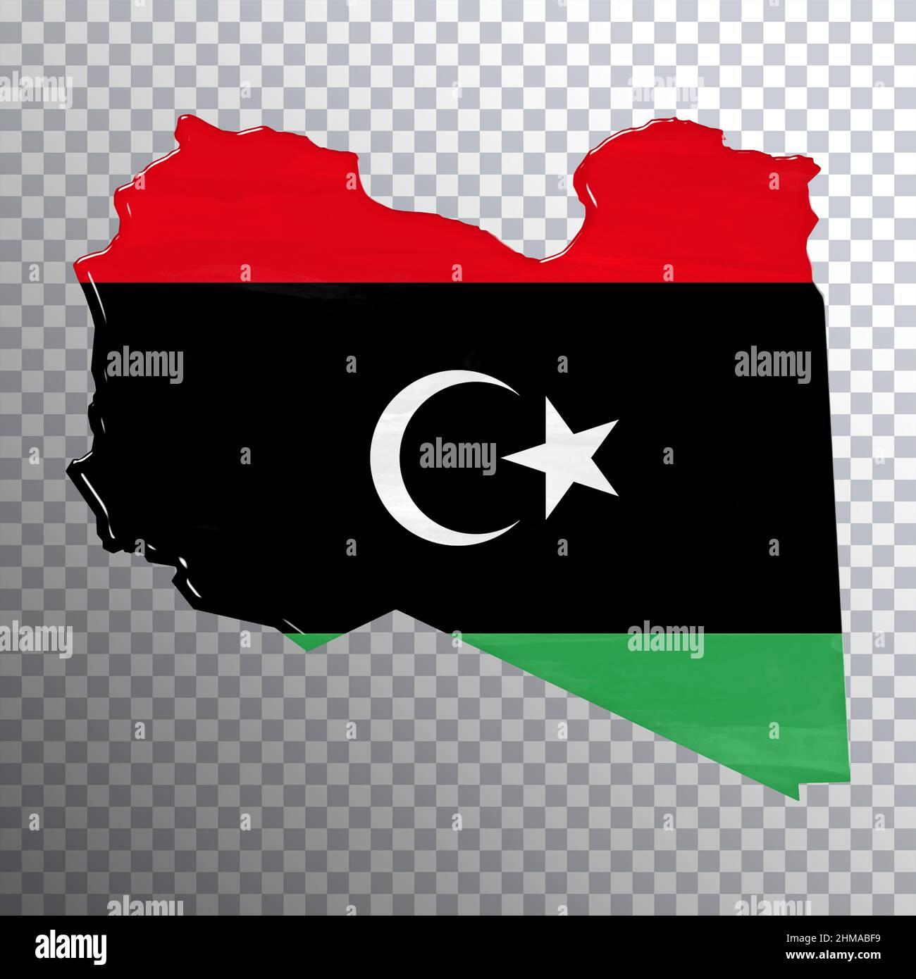 Libya flag and map, transparent background, Clipping path Stock Photo ...