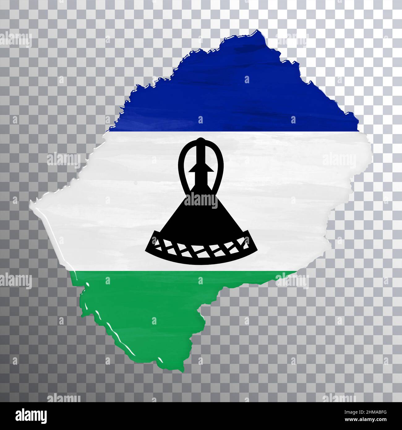 Lesotho flag and map, transparent background, Clipping path Stock Photo ...