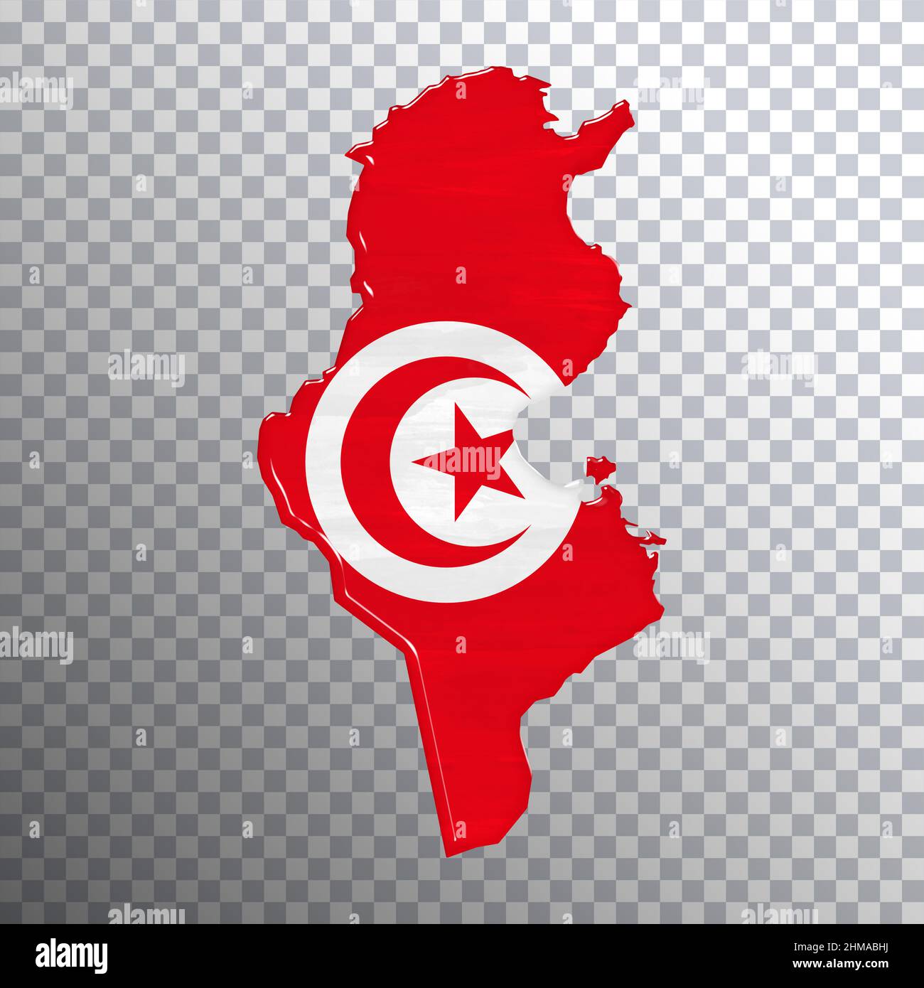 Tunisia flag and map, transparent background, Clipping path Stock Photo ...
