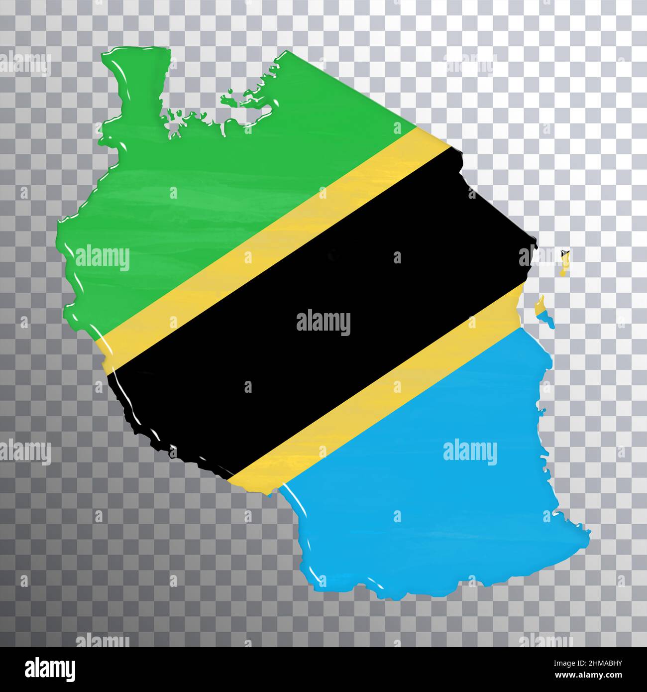 Tanzania flag and map, transparent background, Clipping path Stock ...
