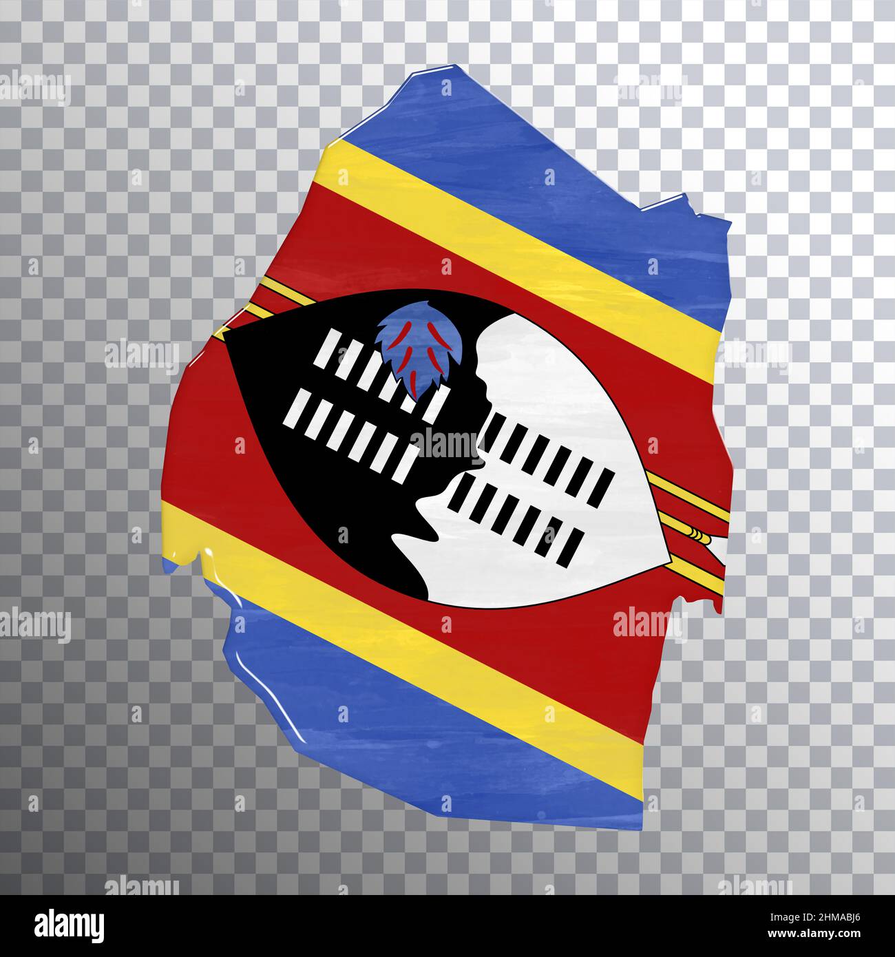 Swaziland flag and map, transparent background, Clipping path Stock ...