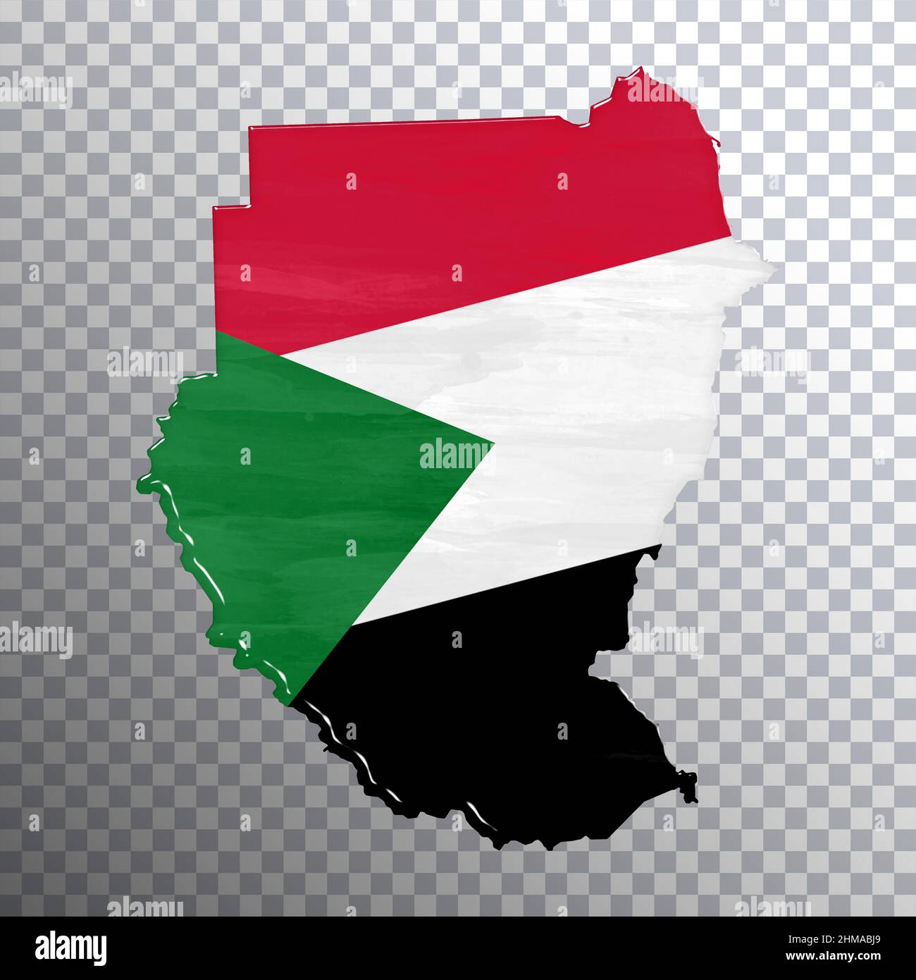 Sudan flag and map, transparent background, Clipping path Stock Photo ...