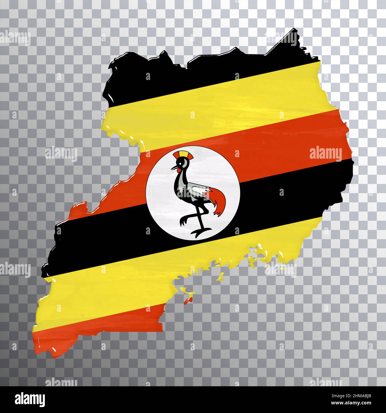 Uganda flag and map, transparent background, Clipping path Stock Photo ...