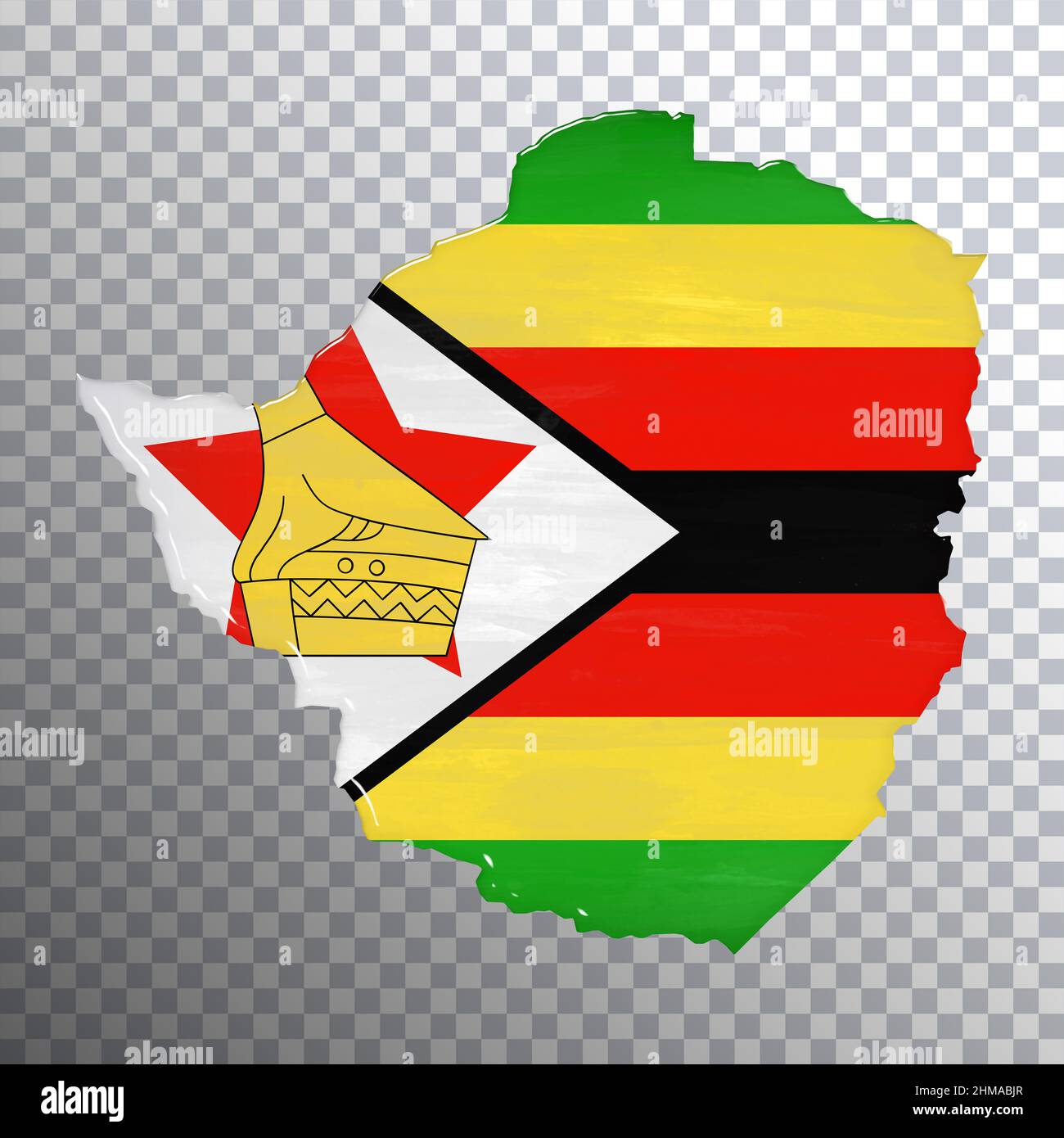 Zimbabwe flag and map, transparent background, Clipping path Stock ...