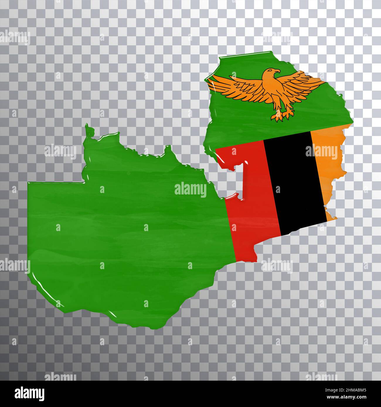 Zambia flag and map, transparent background, Clipping path Stock Photo ...