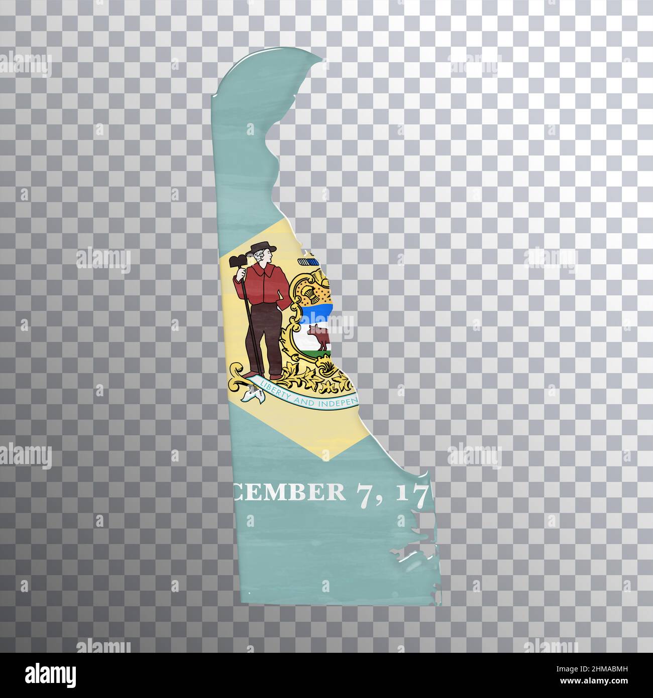 Delaware flag and map, transparent background, Clipping path Stock ...