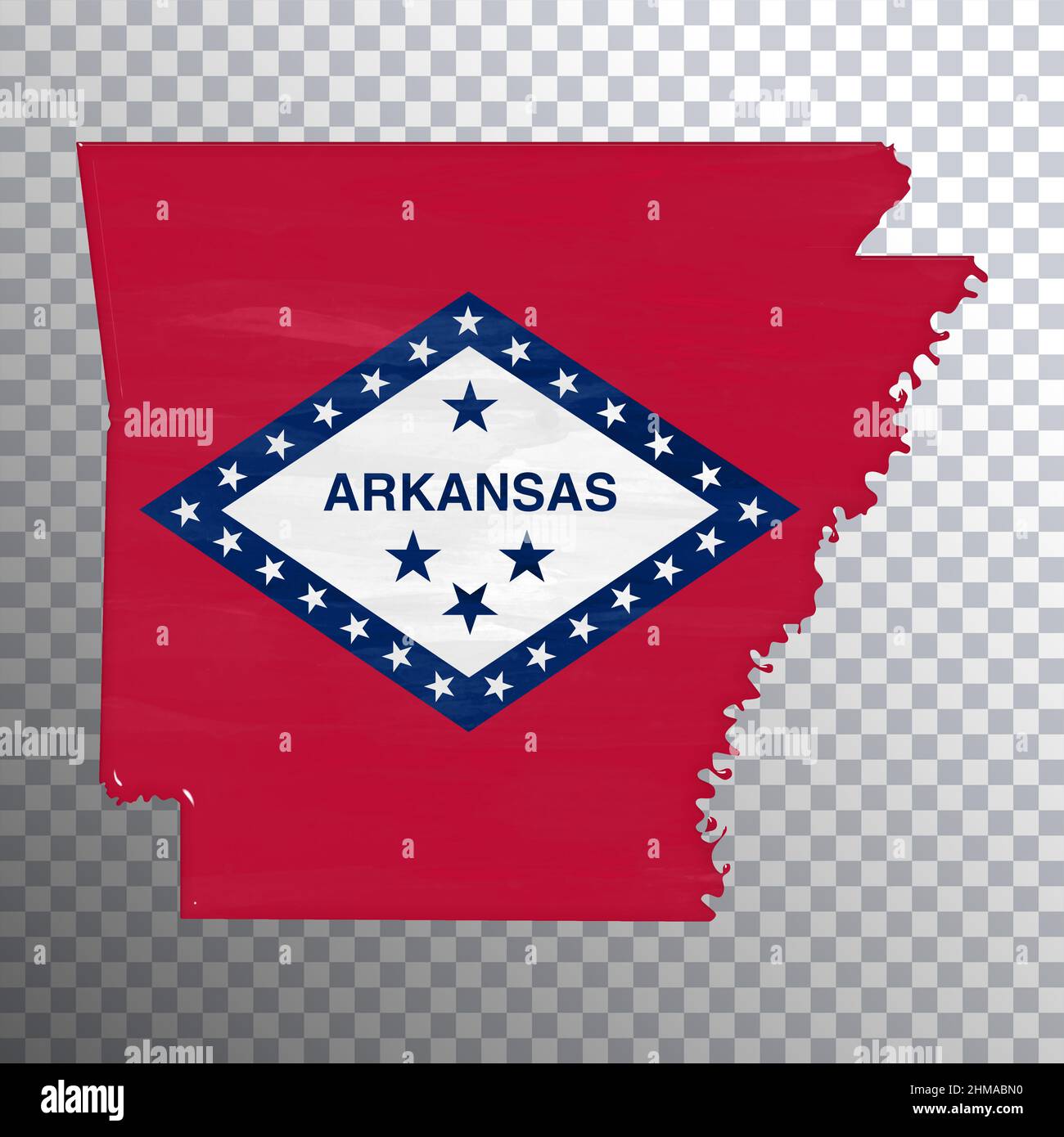 Arkansas flag and map, transparent background, Clipping path Stock ...