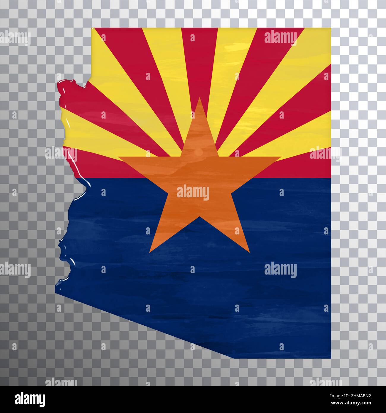 Arizona flag and map, transparent background, Clipping path Stock Photo ...