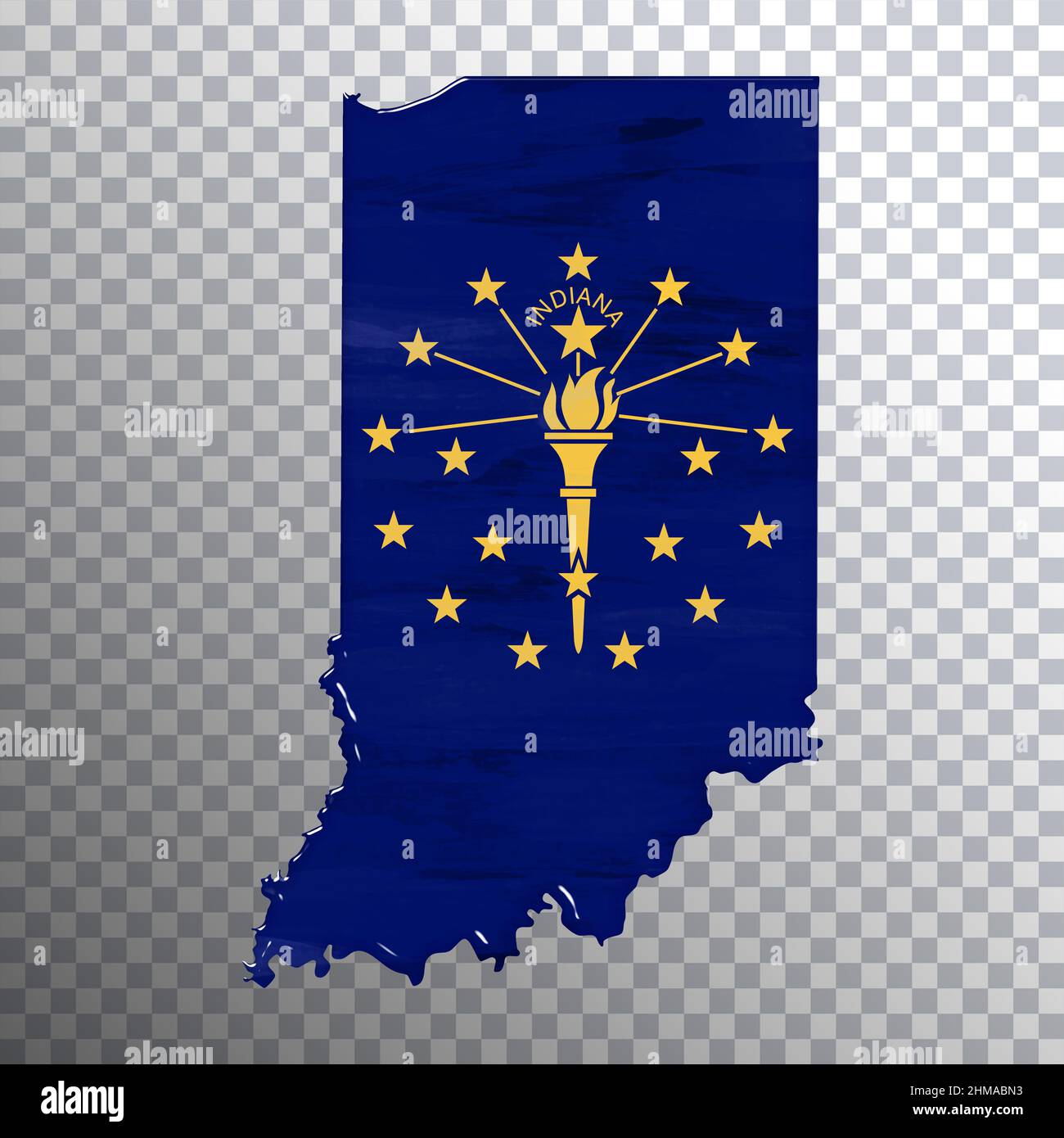 Indiana flag and map, transparent background, Clipping path Stock Photo ...