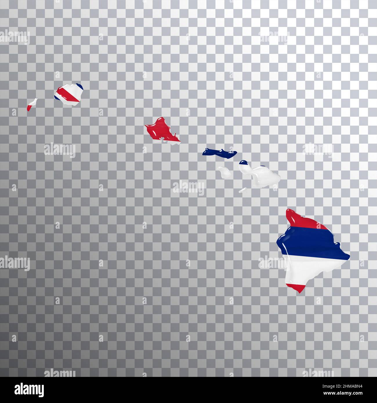 Hawaii flag and map, transparent background, Clipping path Stock Photo ...