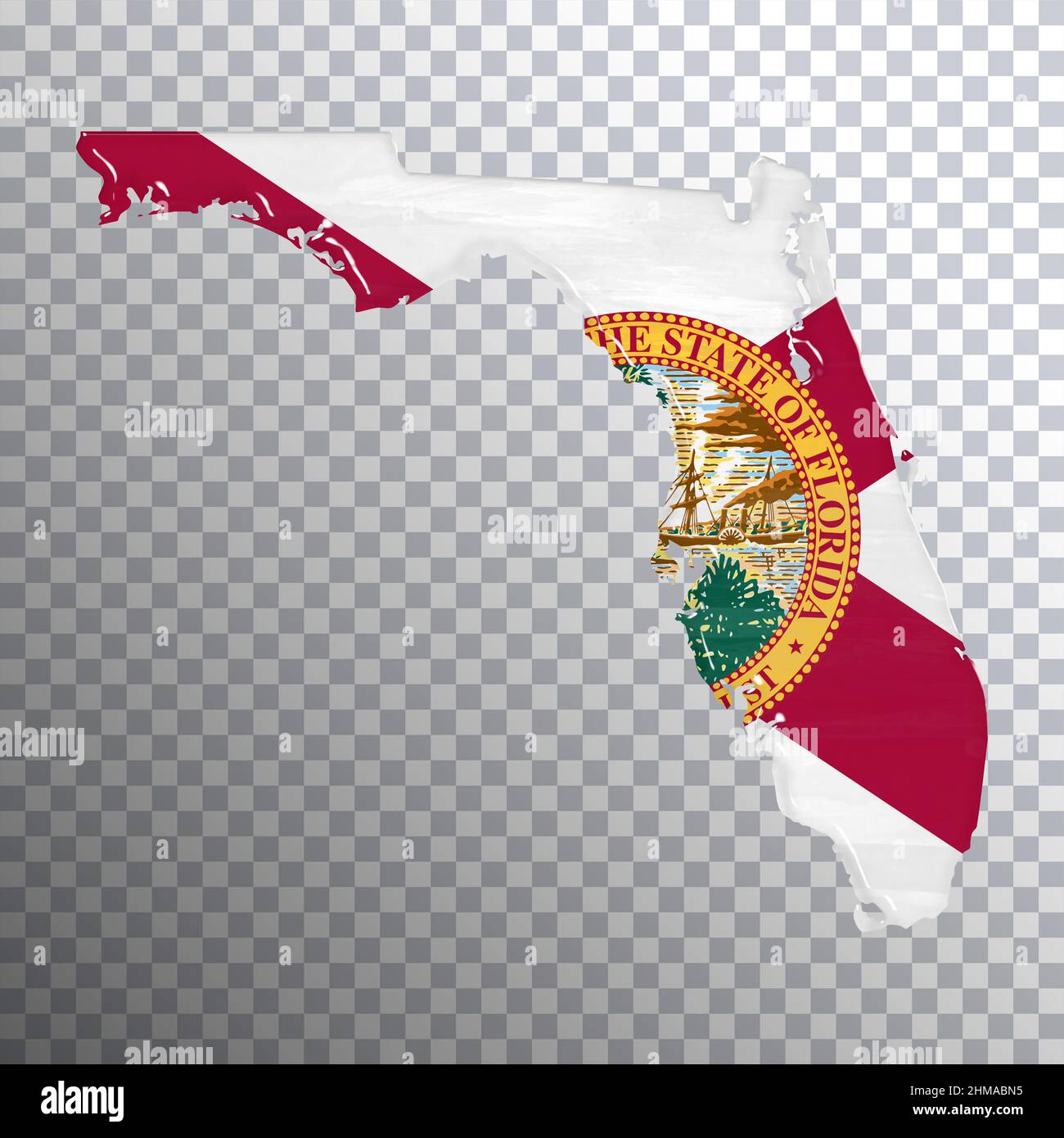 Florida flag and map, transparent background, Clipping path Stock Photo ...