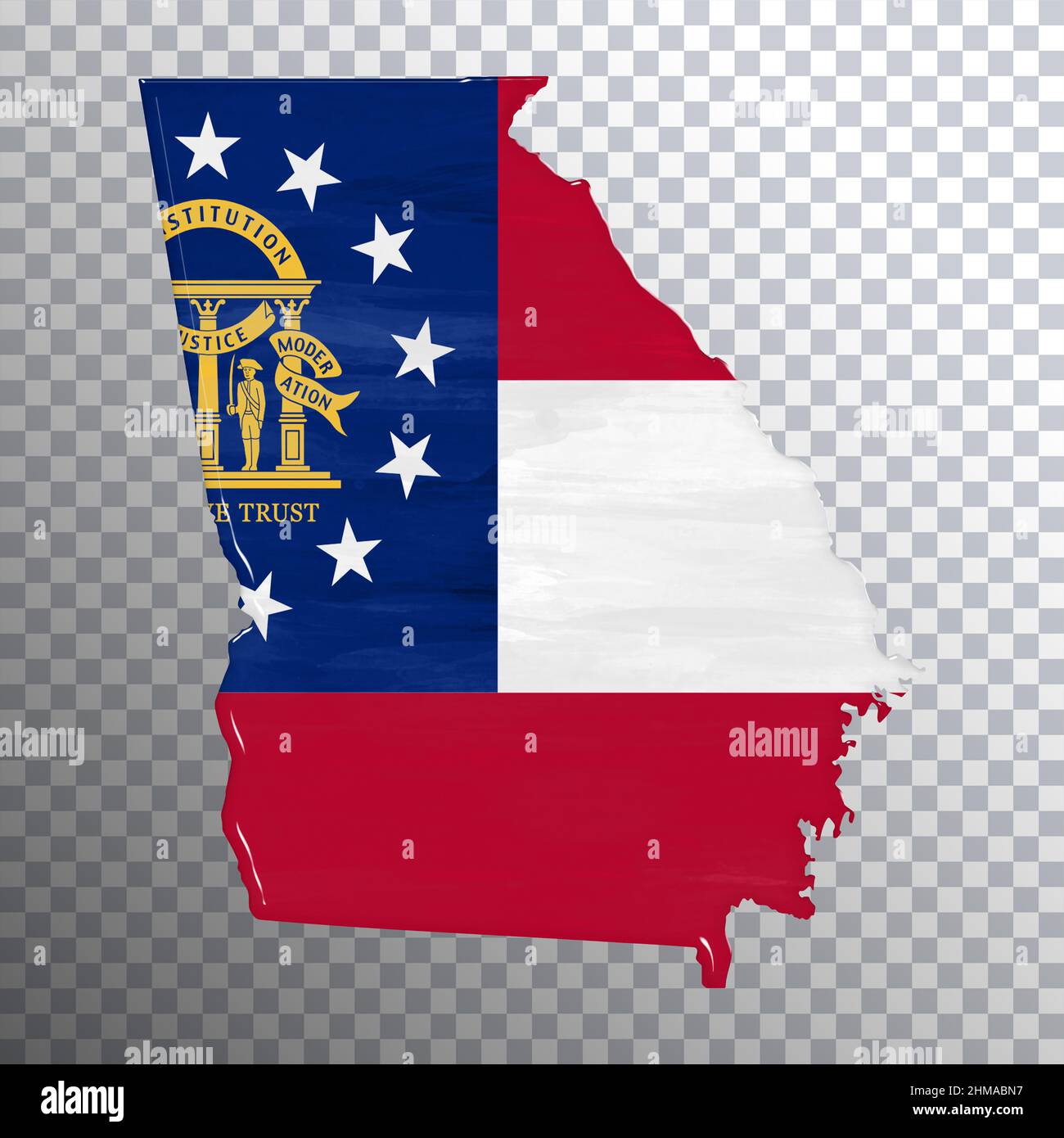 Georgia flag and map, transparent background, Clipping path Stock Photo ...