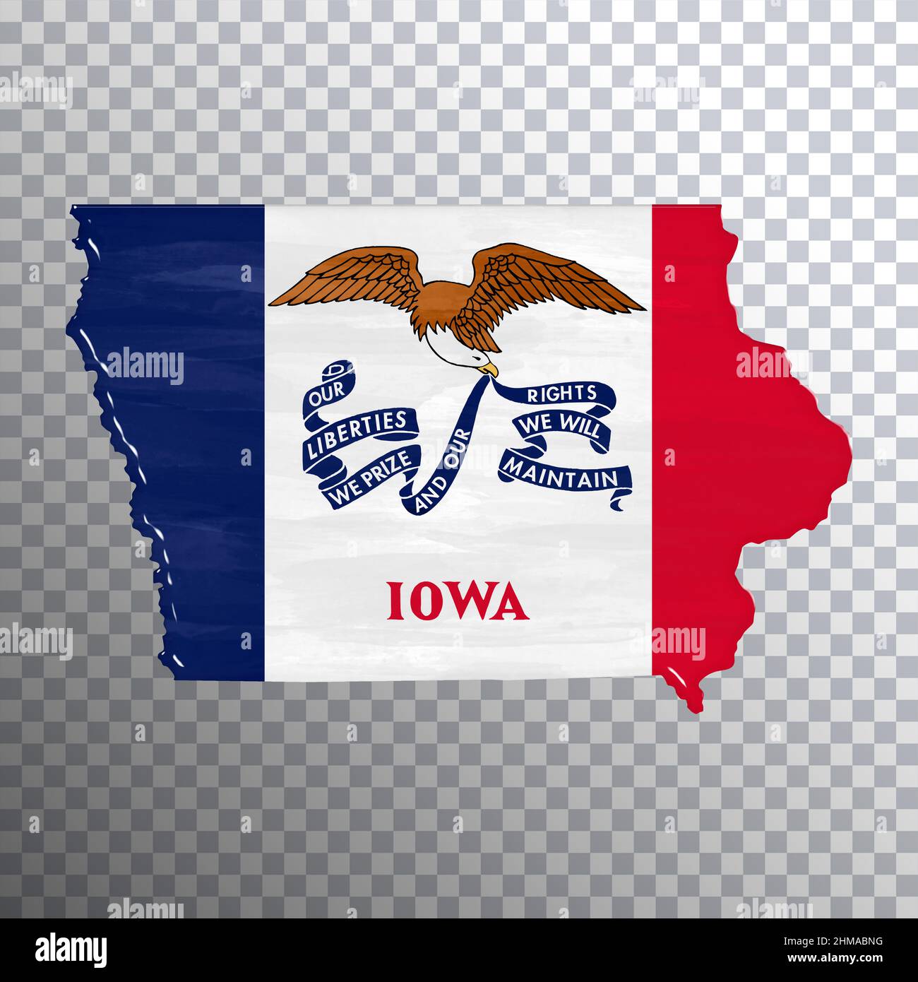 Iowa flag and map, transparent background, Clipping path Stock Photo ...