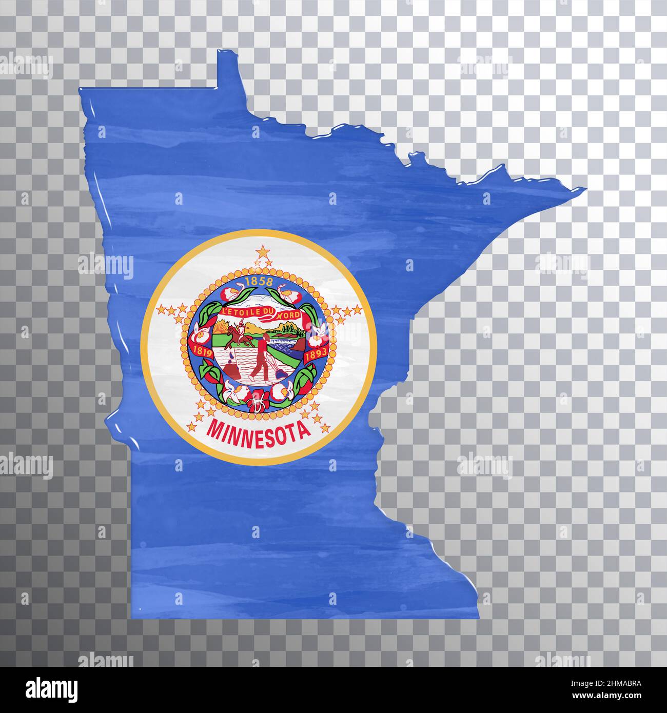 Minnesota flag and map, transparent background, Clipping path Stock ...