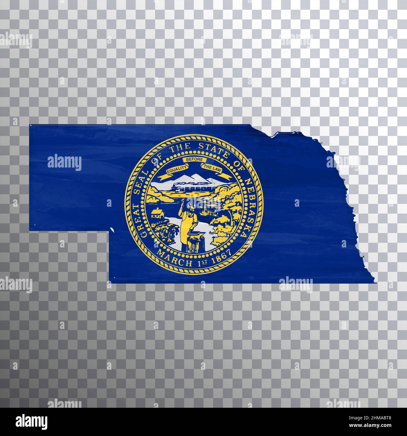 Nebraska flag and map, transparent background, Clipping path Stock ...