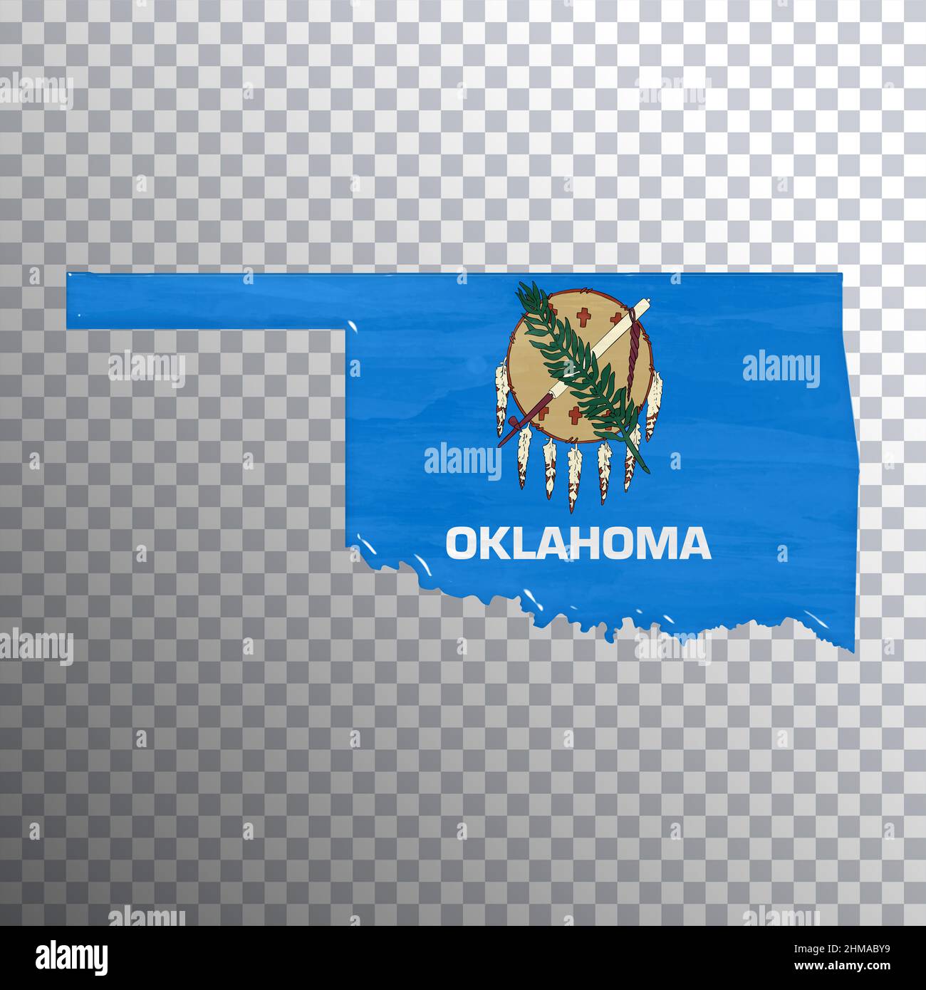 Oklahoma flag and map, transparent background, Clipping path Stock ...
