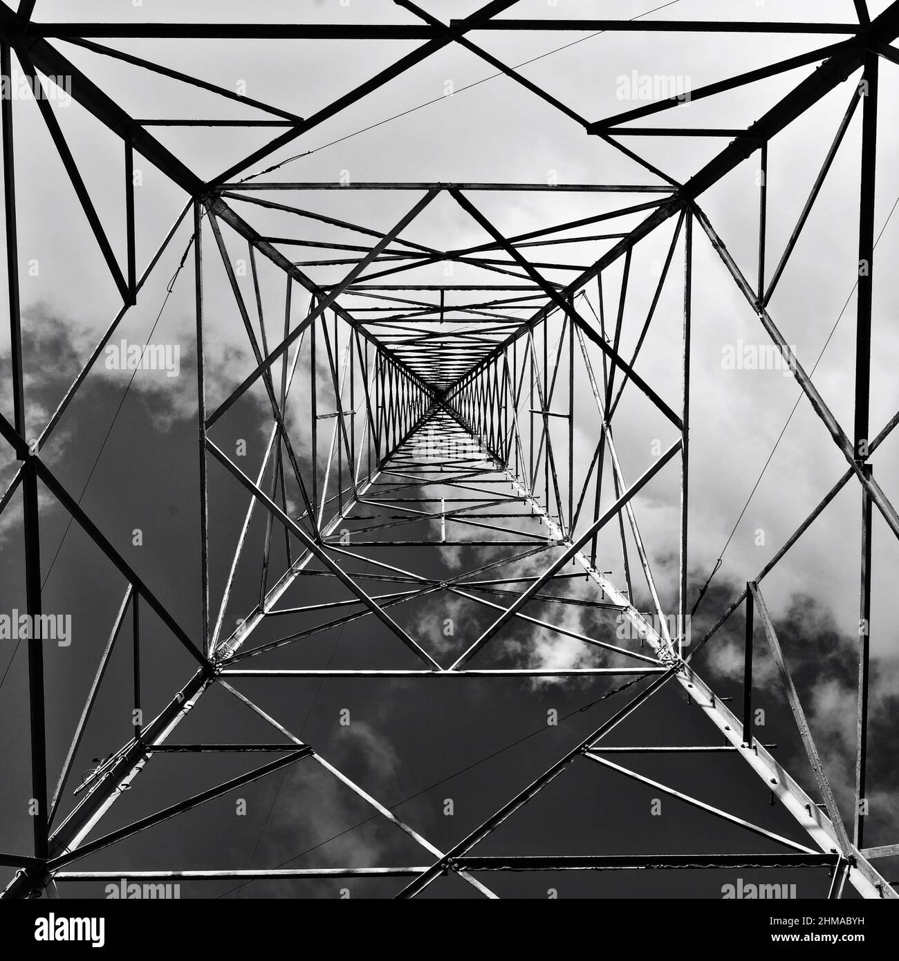 Looking Up a WWII Radio Tower Stock Photo - Alamy