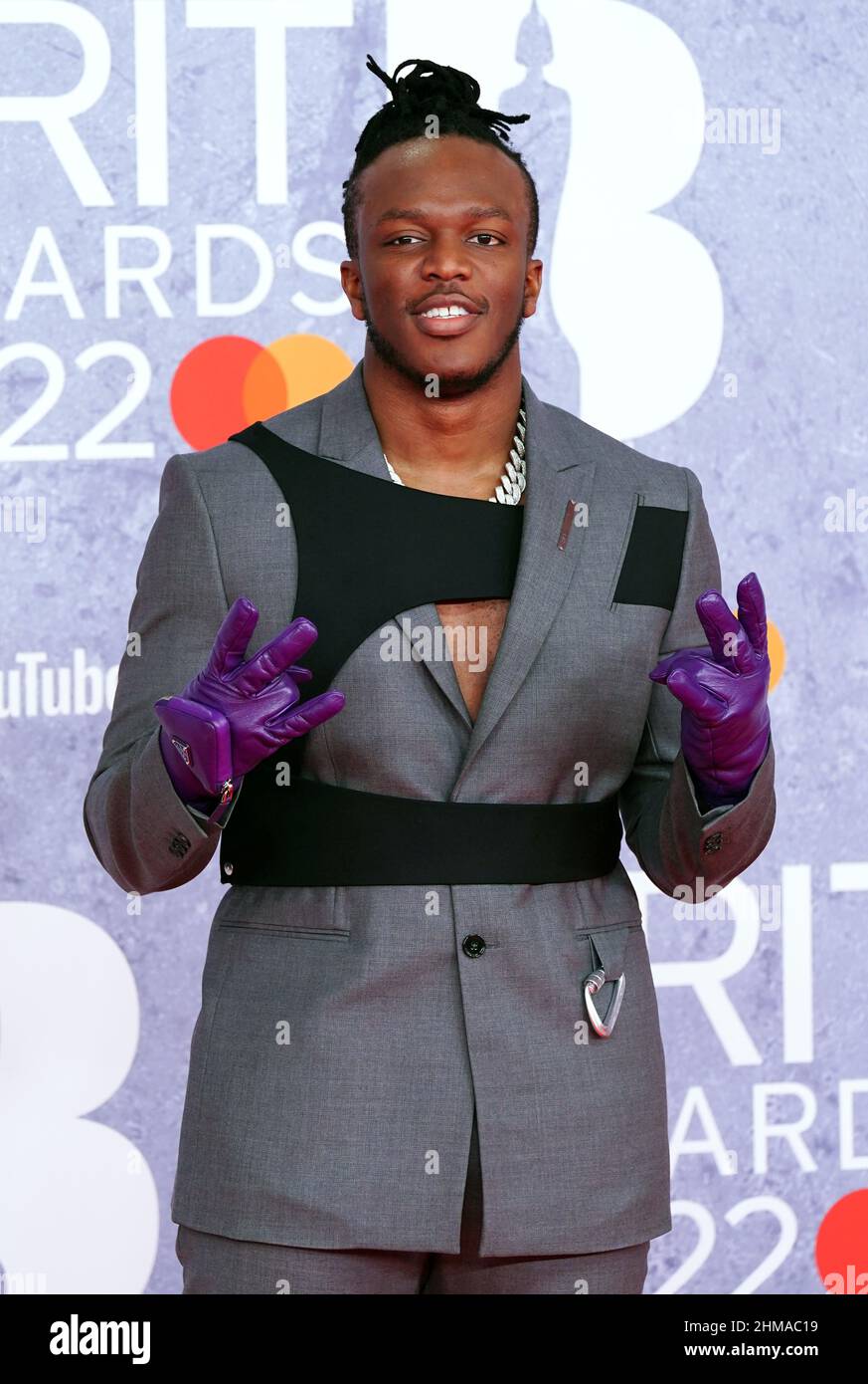 KSI attending the Brit Awards 2022 at the O2 Arena, London. Picture ...