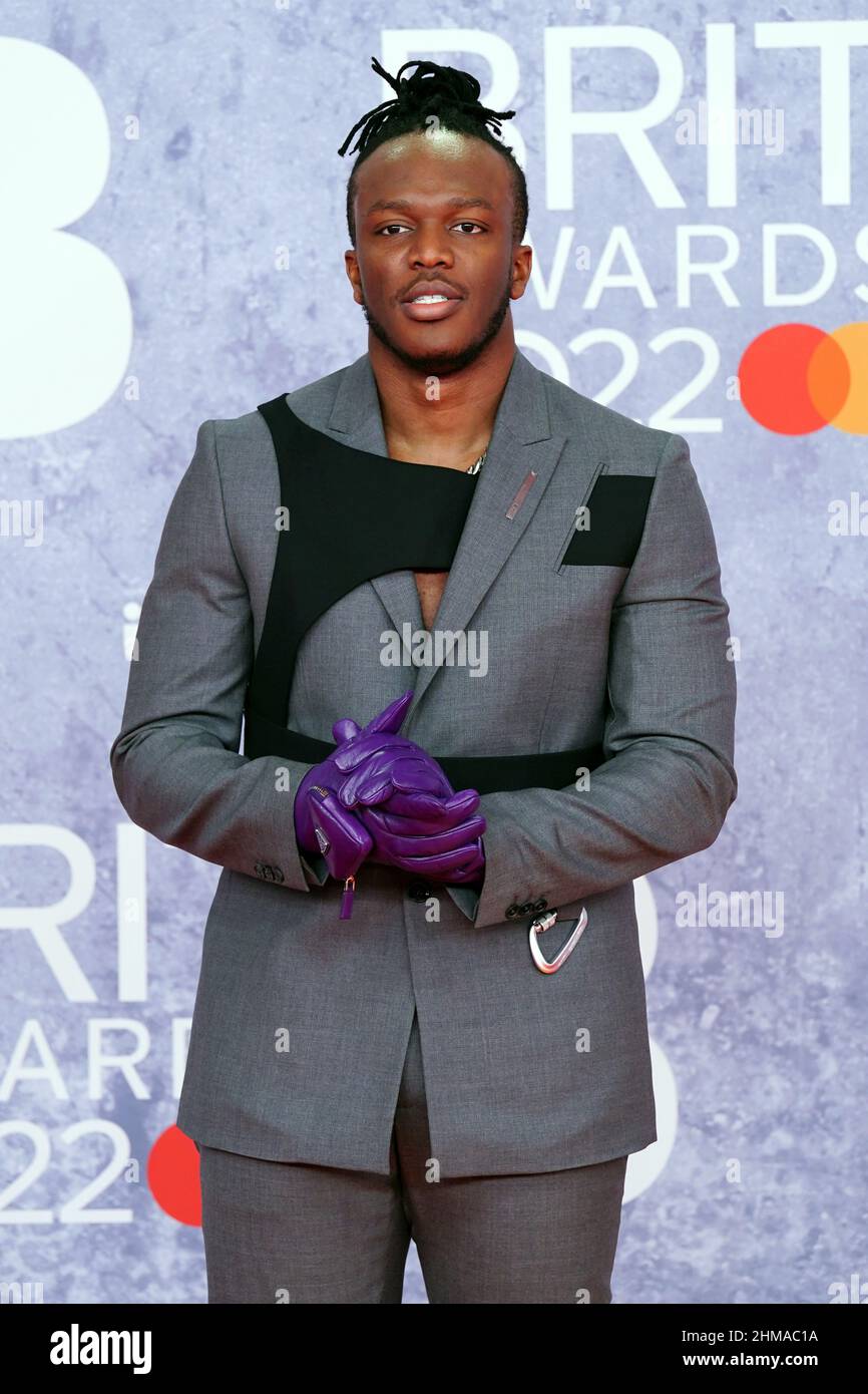 KSI attending the Brit Awards 2022 at the O2 Arena, London. Picture ...