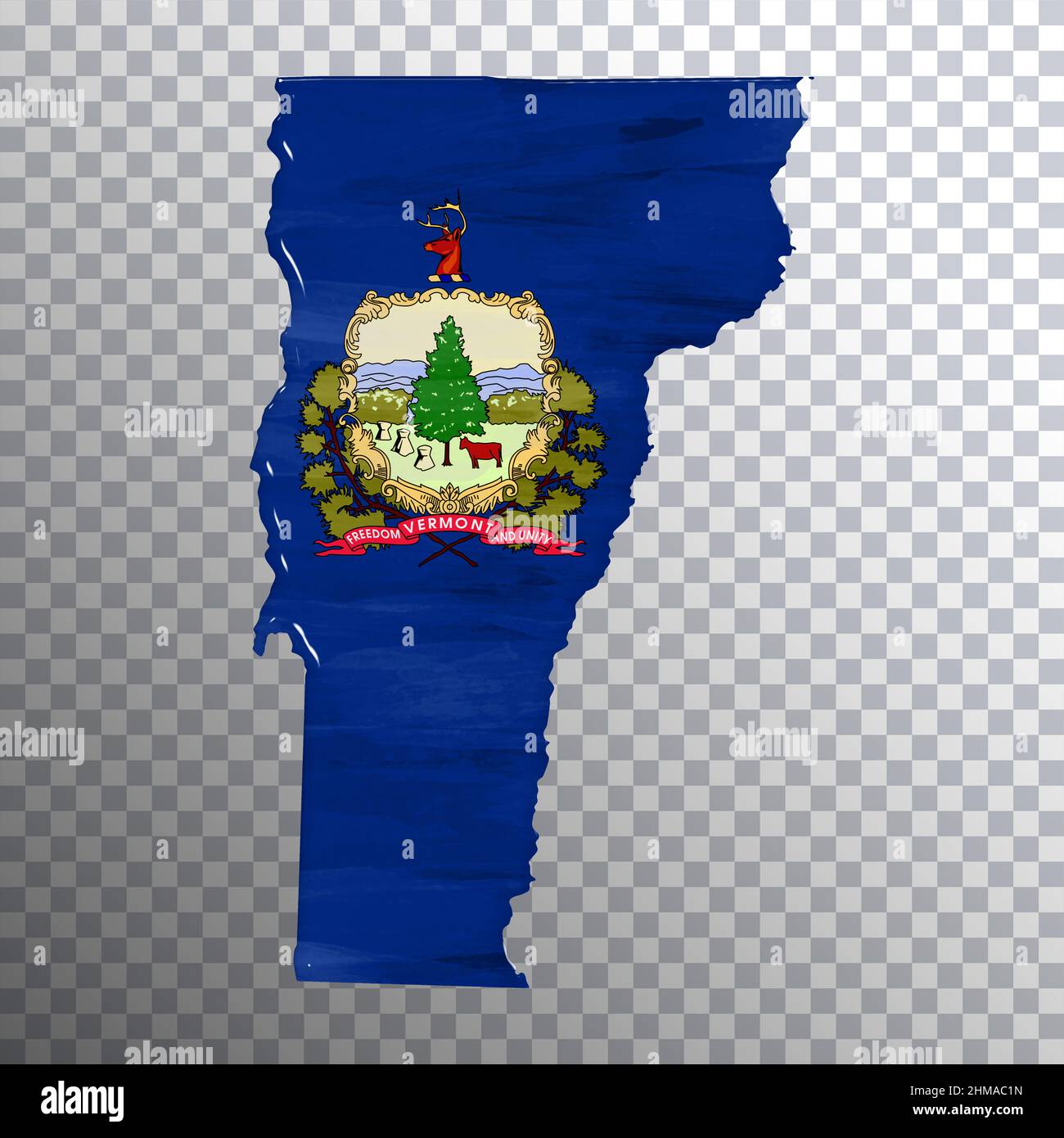 Vermont flag and map, transparent background, Clipping path Stock Photo ...