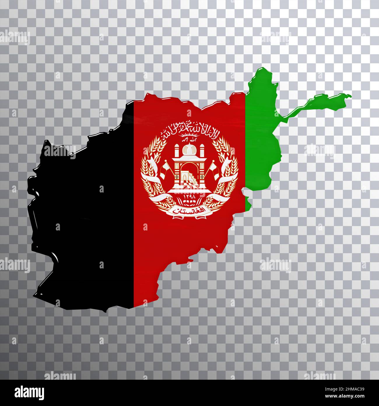 Afghanistan flag and map, transparent background, Clipping path Stock ...