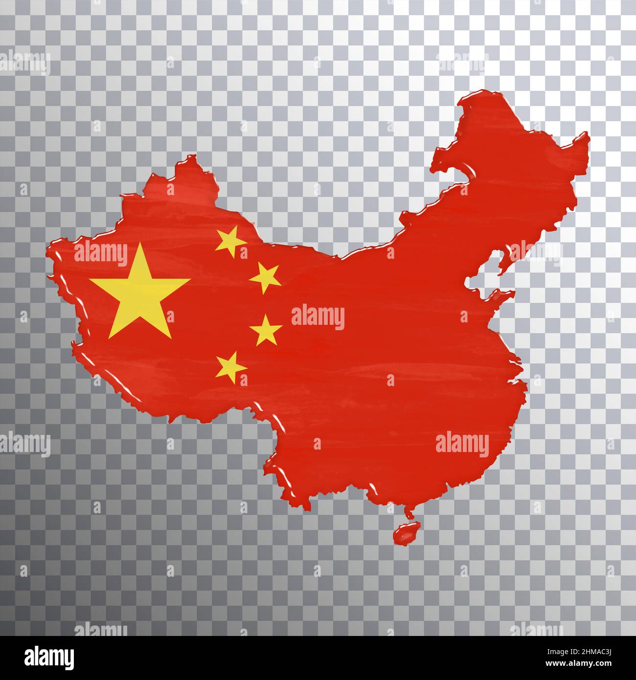 China flag and map, transparent background, Clipping path Stock Photo ...