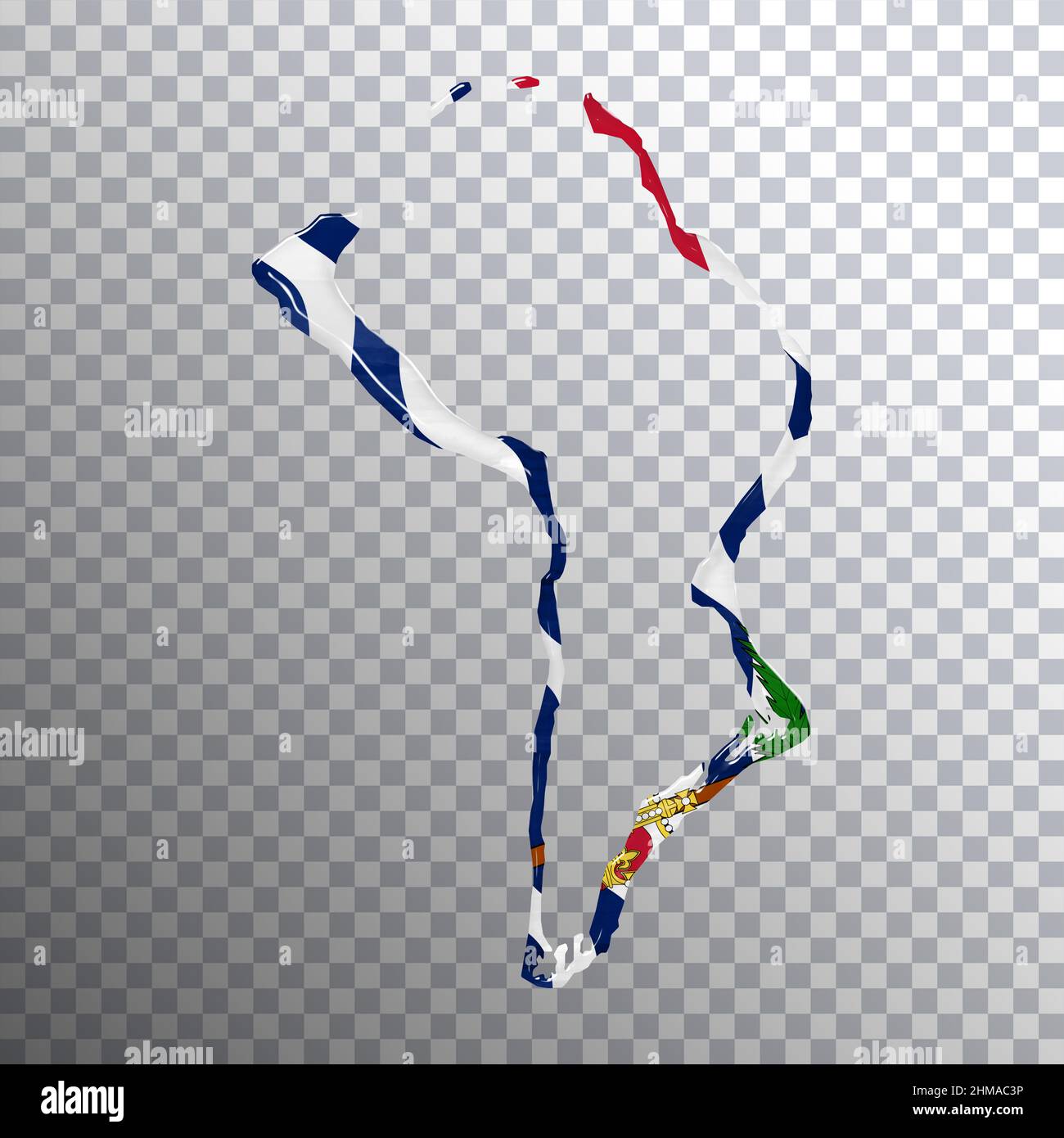 British Indian Ocean Territory flag and map, transparent background ...