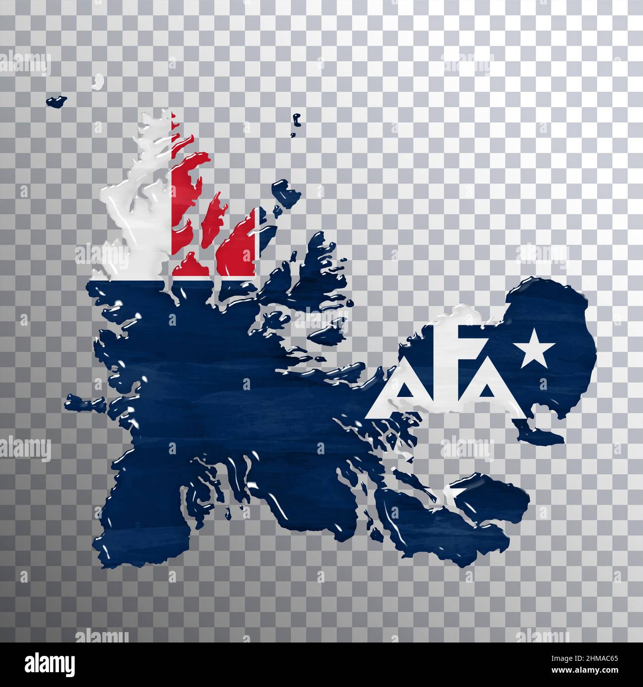 French Southern Territories flag and map, transparent background ...