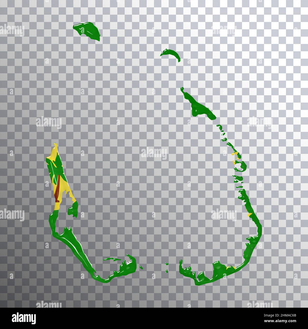 Cocos Islands flag and map, transparent background, Clipping path Stock ...