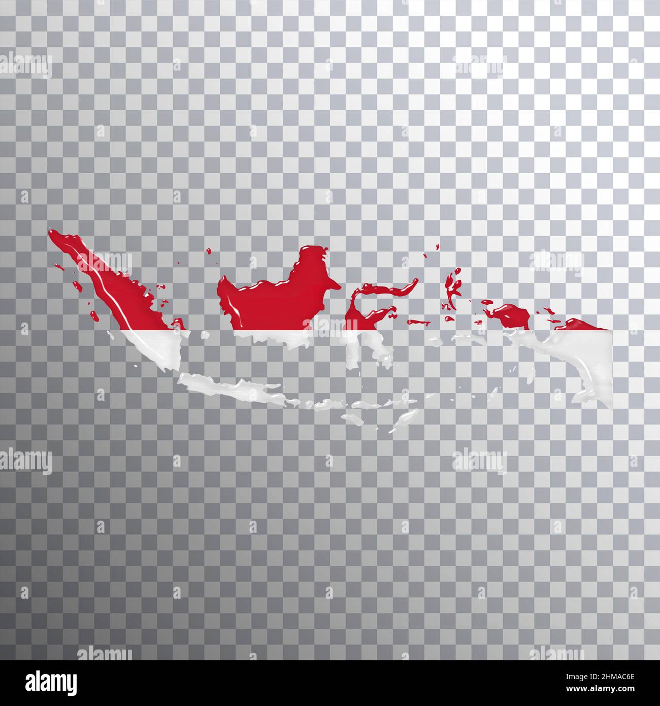 Indonesia flag and map, transparent background, Clipping path Stock ...