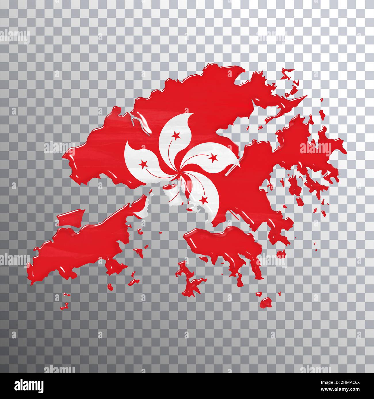 Hong Kong flag and map, transparent background, Clipping path Stock ...