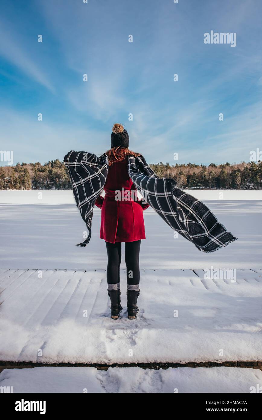 Scarf blowing in wind hi-res stock photography and images - Alamy