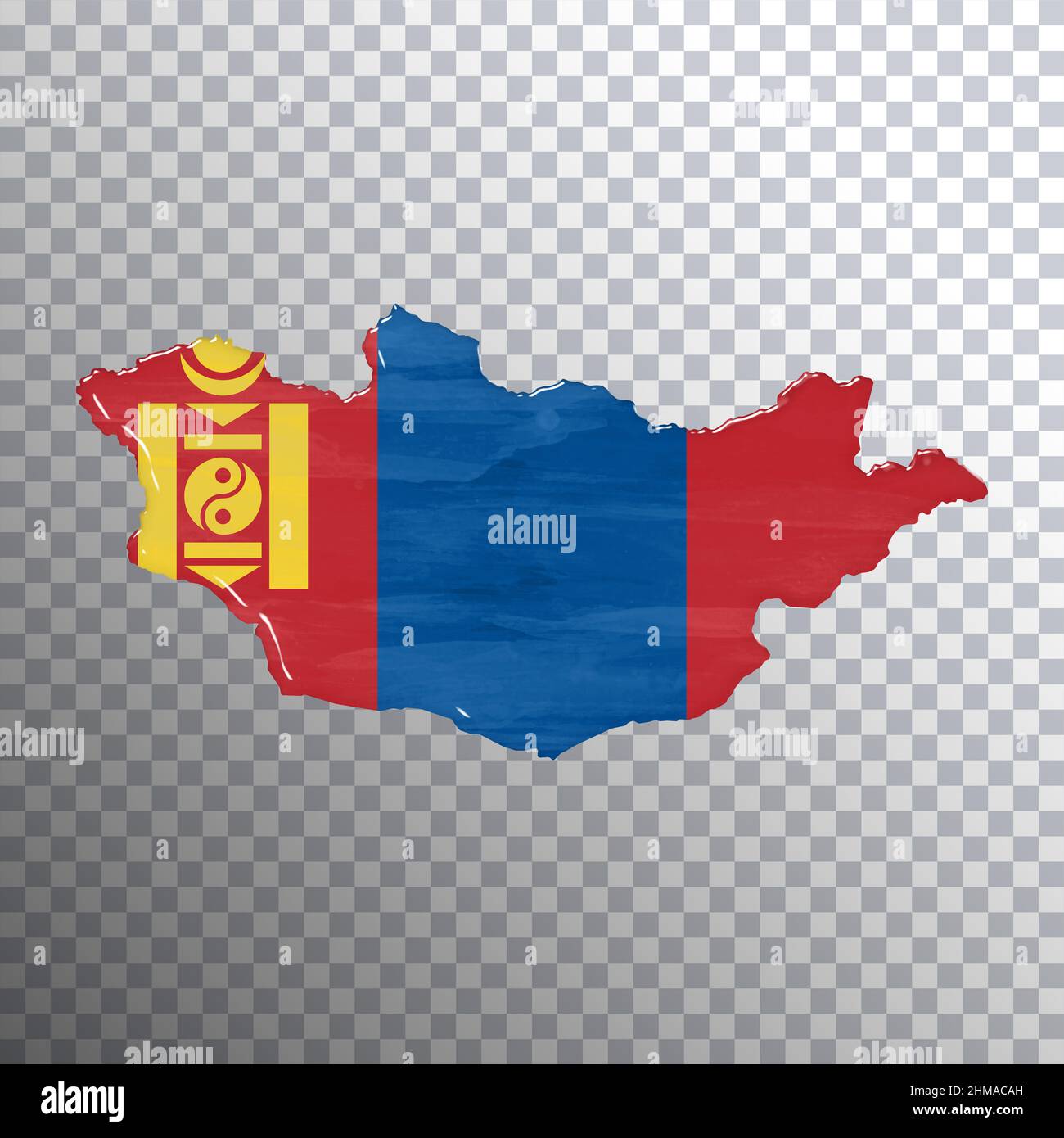 Mongolia flag and map, transparent background, Clipping path Stock ...