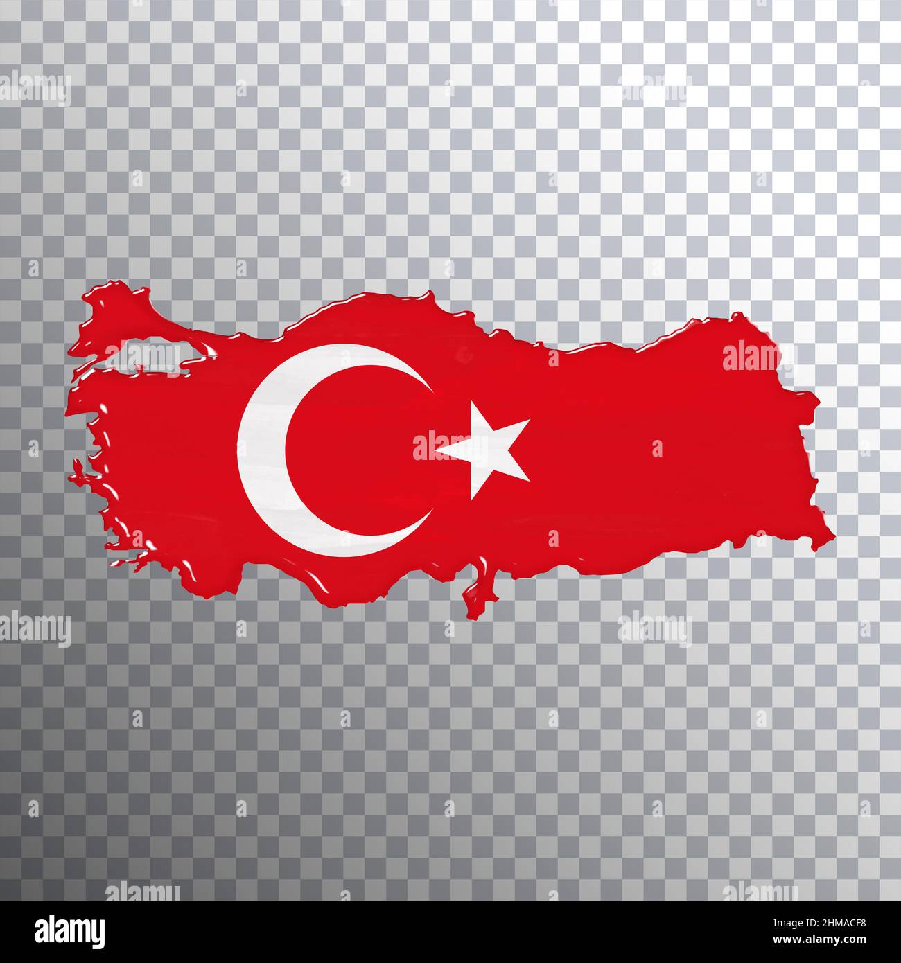 Turkey flag and map, transparent background, Clipping path Stock Photo ...