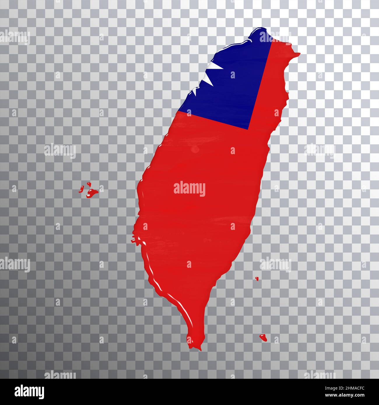 Taiwan flag and map, transparent background, Clipping path Stock Photo ...