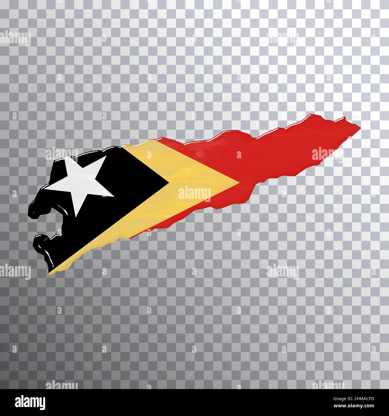 Timor Leste flag and map, transparent background, Clipping path Stock ...