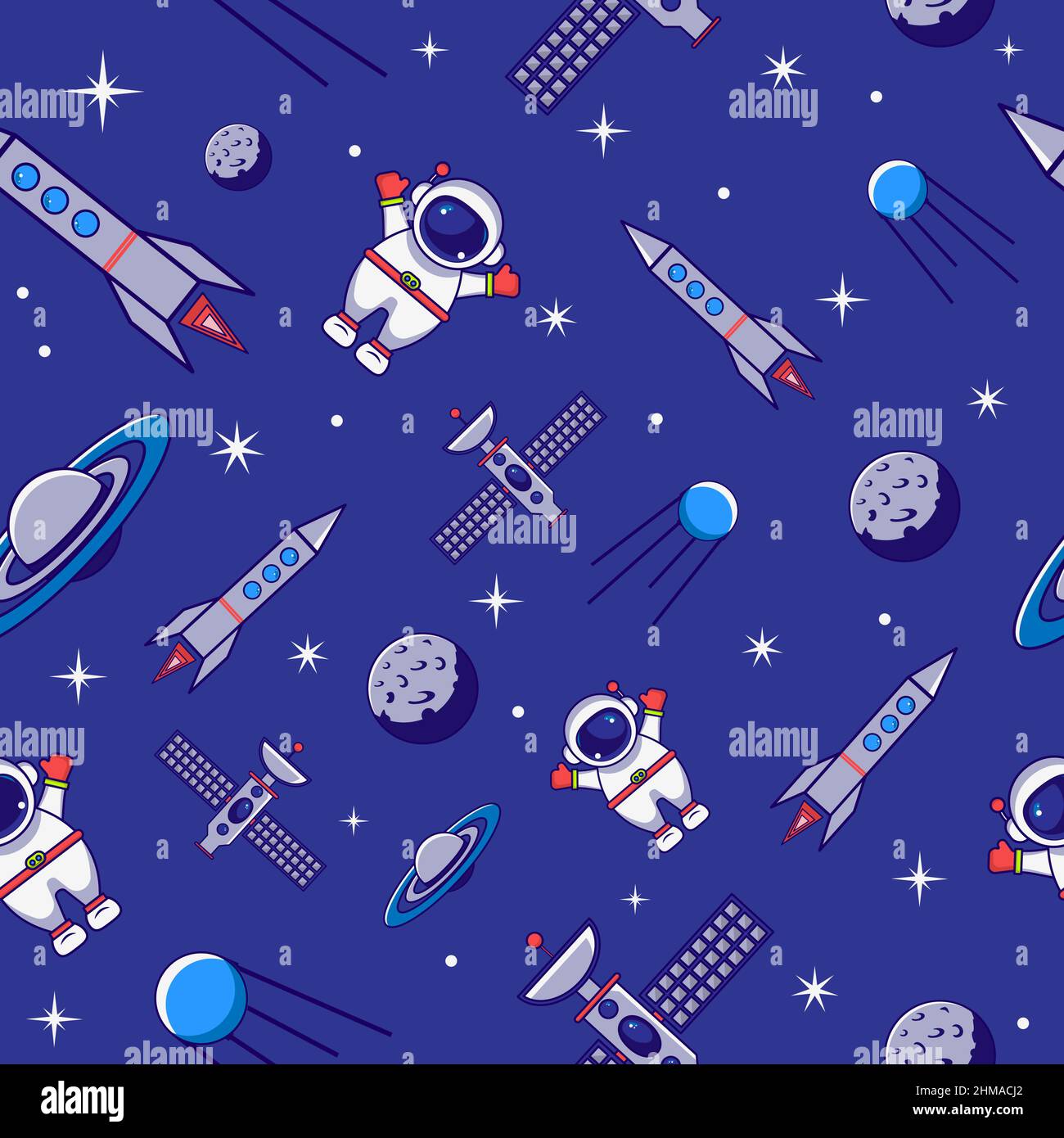 Space seamless pattern used for baby clothes, packaging, fabric ...