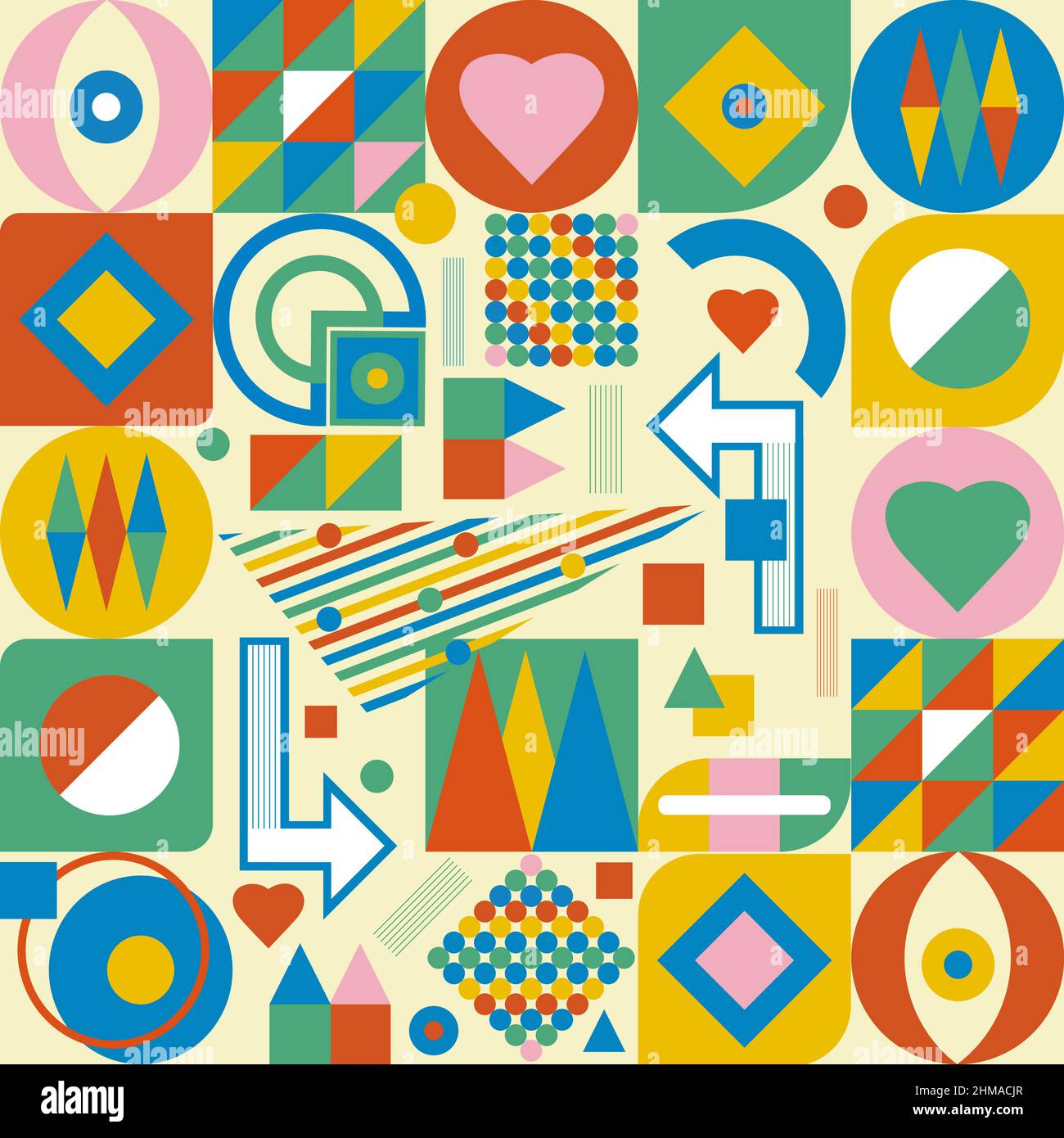 Geometric abstract seamless tile pattern for packaging, fabric ...