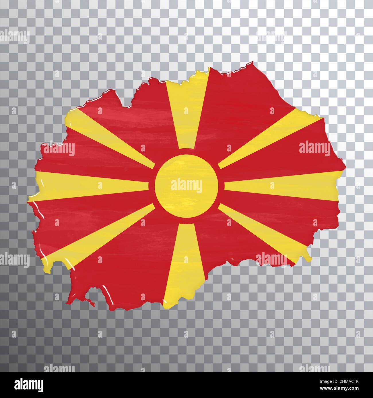 North Macedonia flag and map, transparent background, Clipping path ...